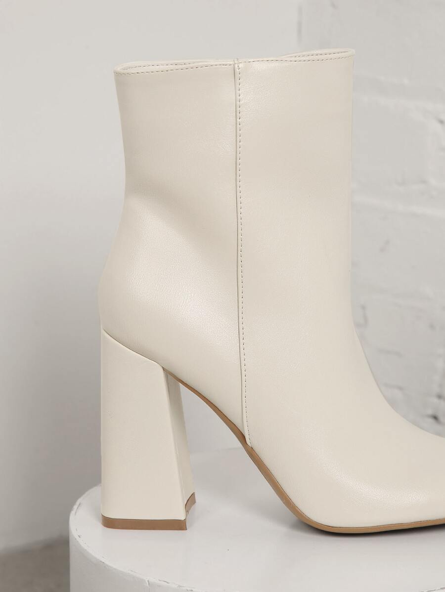 SHUZIA Women's Comfortable, Essential Vegan Leather Side Zipper Chunky ...