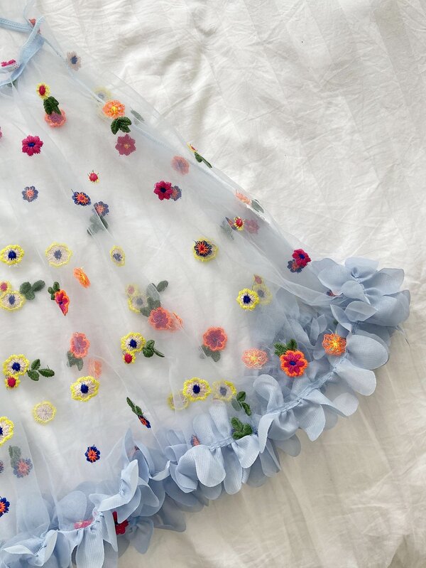 Floral Embroidery Mesh Ruffle Trim Slips for Sale Australia| New ...