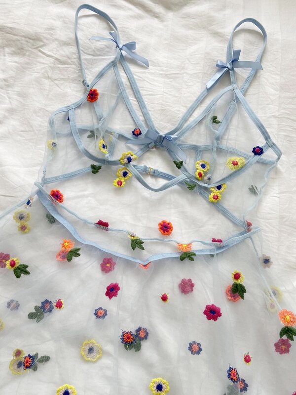 Floral Embroidery Mesh Ruffle Trim Slips for Sale Australia| New ...