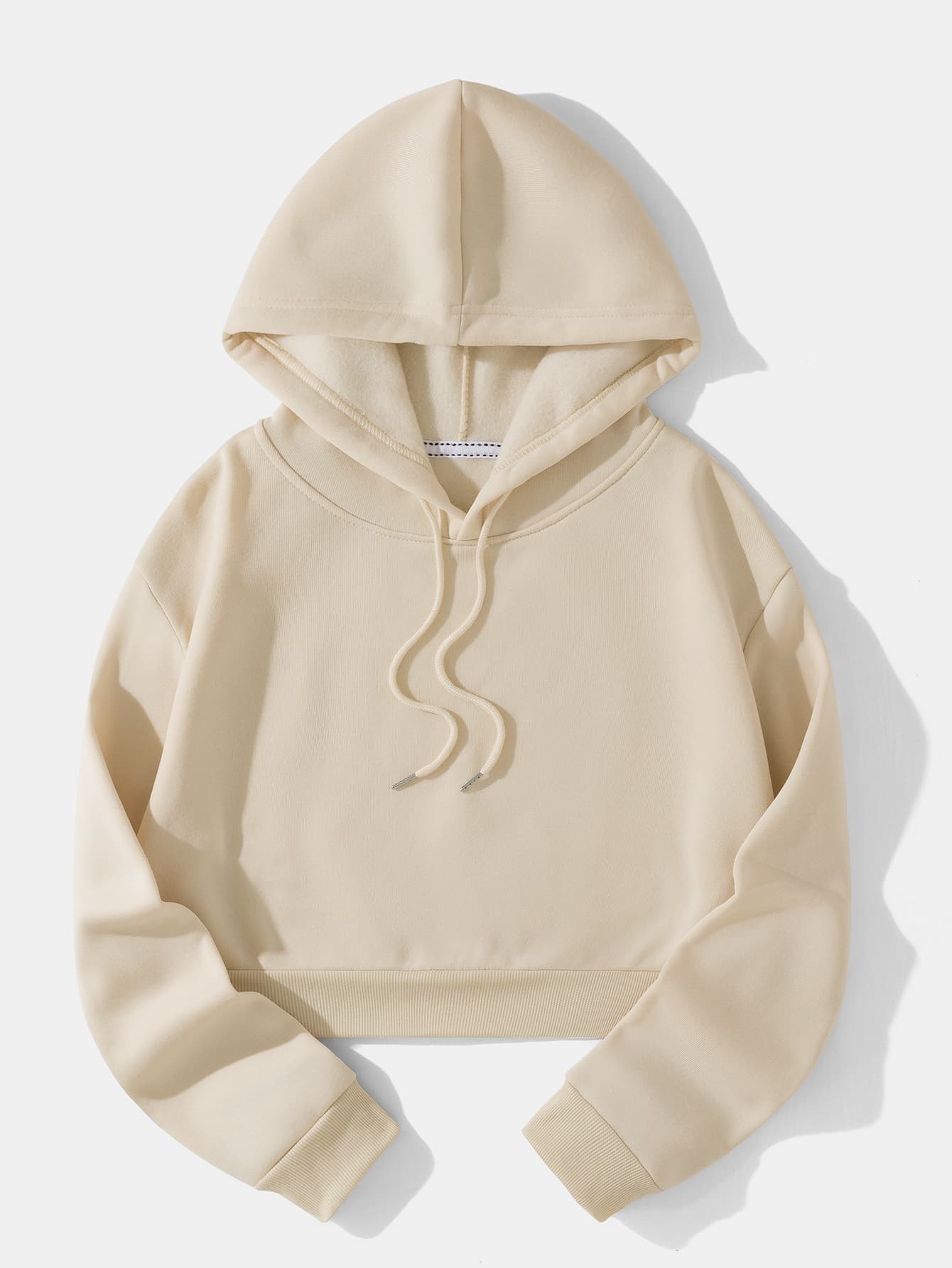 SHEIN EZwear Solid Drawstring Thermal Lined Hoodie | SHEIN USA