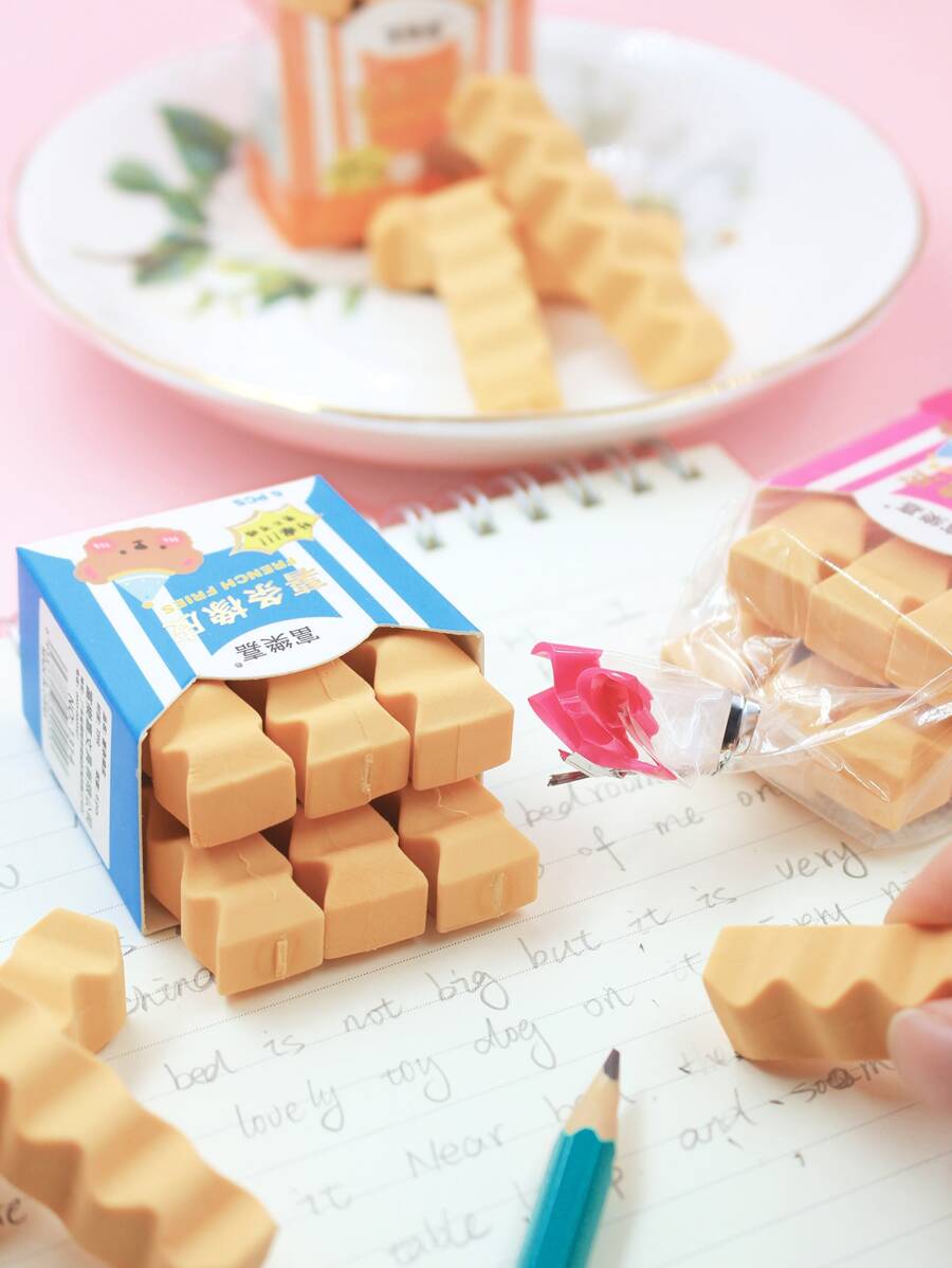 1set French Fries Shaped Random Eraser | SHEIN USA