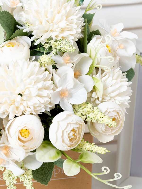 1pc 10.23inch Faux Silk Artificial Flower Stem(Hydrangea & Rose), Ins ...