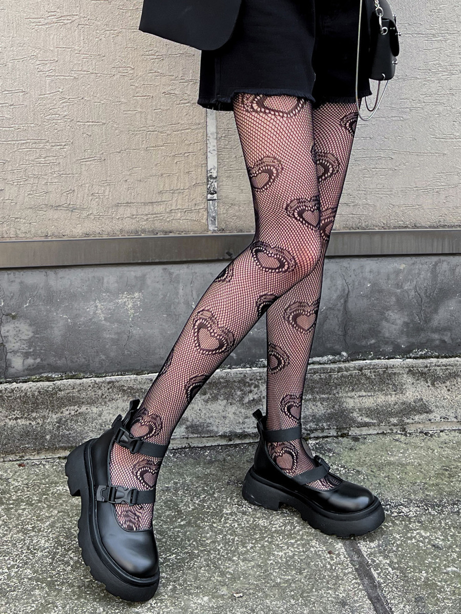 Heart Pattern Fishnet Tights | SHEIN