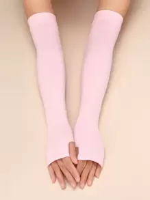 Solid Fingerless Long Gloves | SHEIN USA