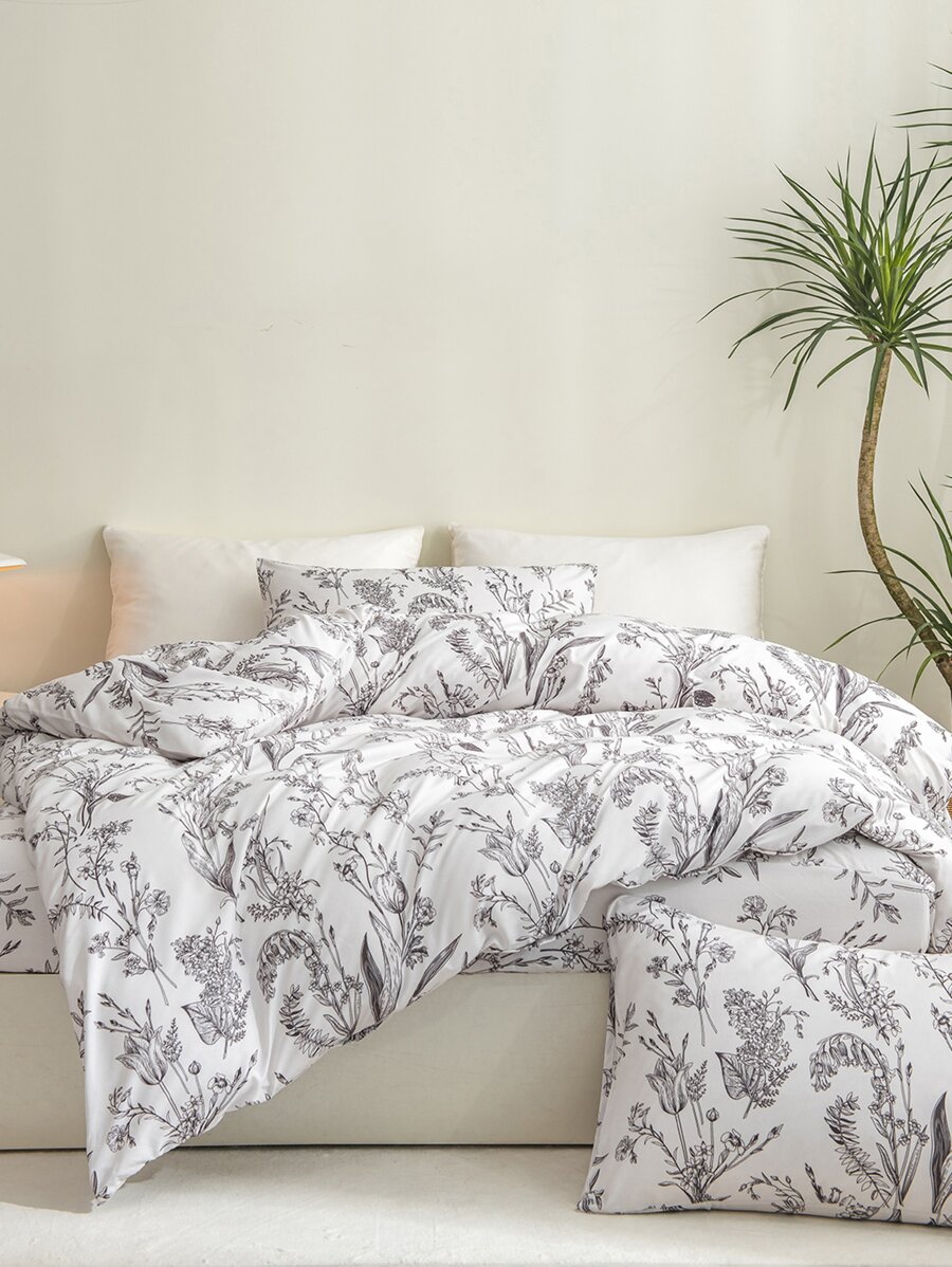 Flower Pattern Duvet Cover Set Without Filler | SHEIN UK