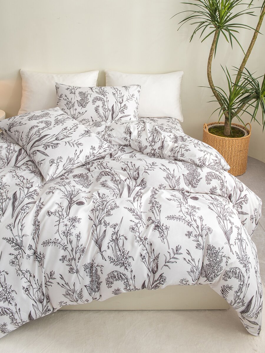 Flower Pattern Duvet Cover Set Without Filler | SHEIN UK