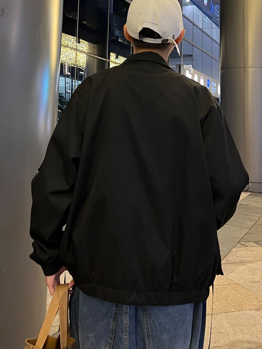 Manfinity EMRG Loose Fit Men's Buckled Flap Pocket Drop Shoulder Jacket ...