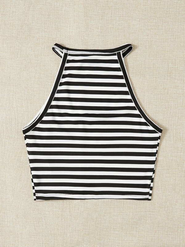 SHEIN EZwear Plus Striped Halter Top | SHEIN USA