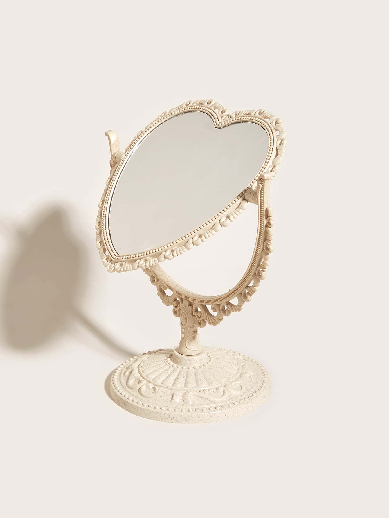 Desktop Mirror, 1pc Vanity Cute Heart Shaped Detachable Double Sided ...