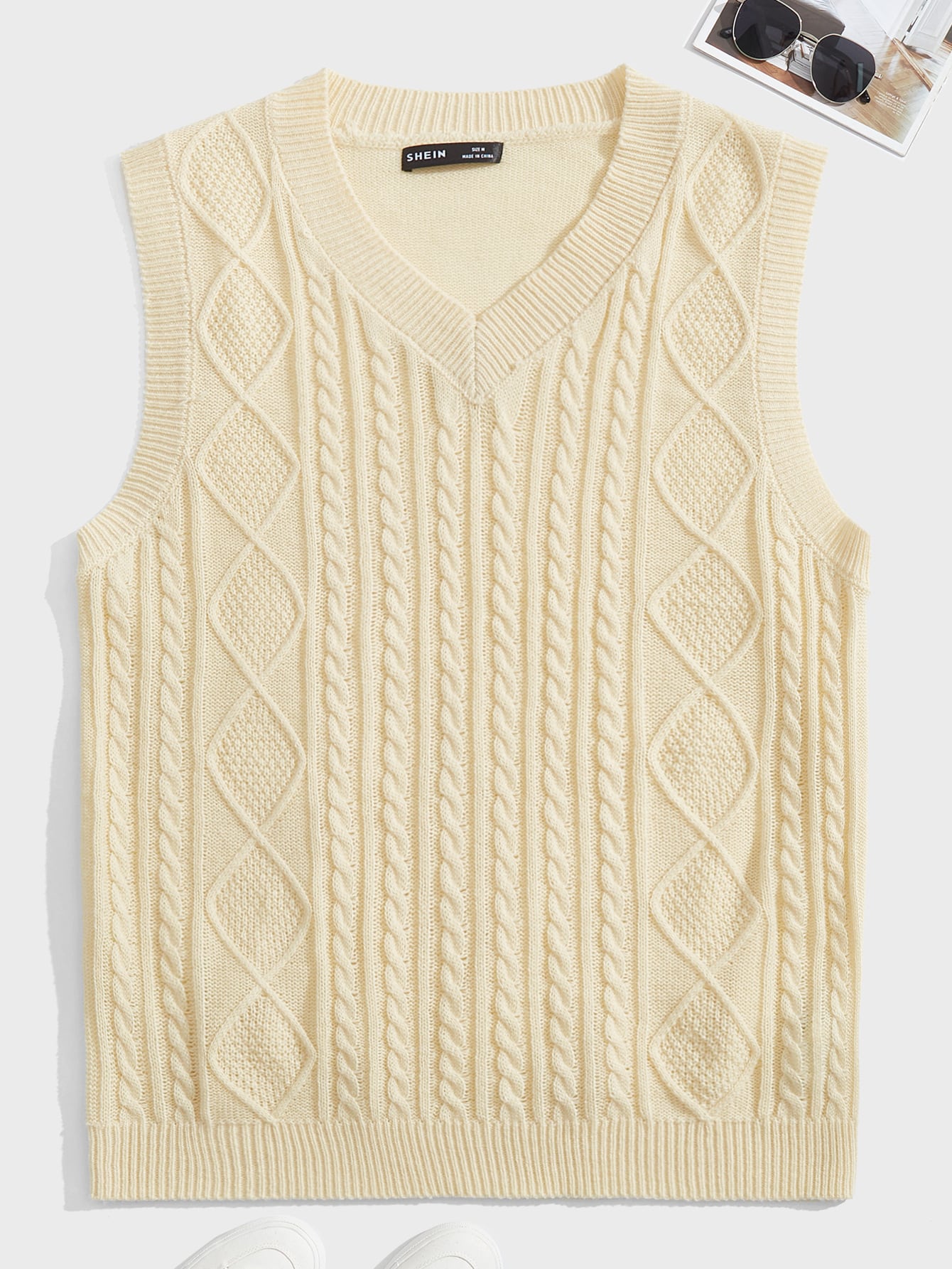 Manfinity Men Cable Knit Sweater Vest | SHEIN UK