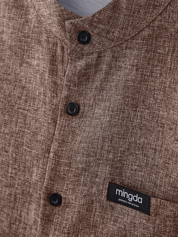 Manfinity Homme Men Patch Detail Button Front Shirt | SHEIN UK