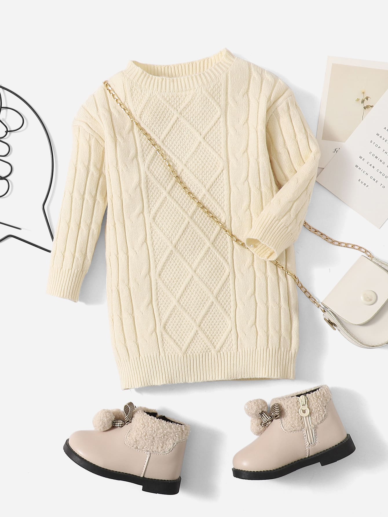 SHEIN Baby Cable Knit Sweater Dress | SHEIN USA