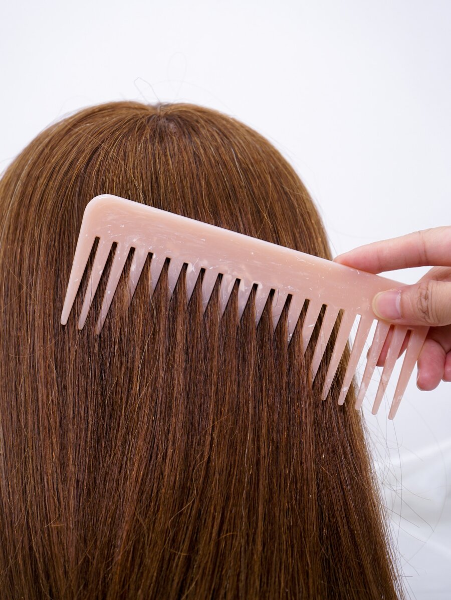 Marble Pattern Wide-Tooth Hair Comb,1 Pc Large Hair Detangling Comb ...