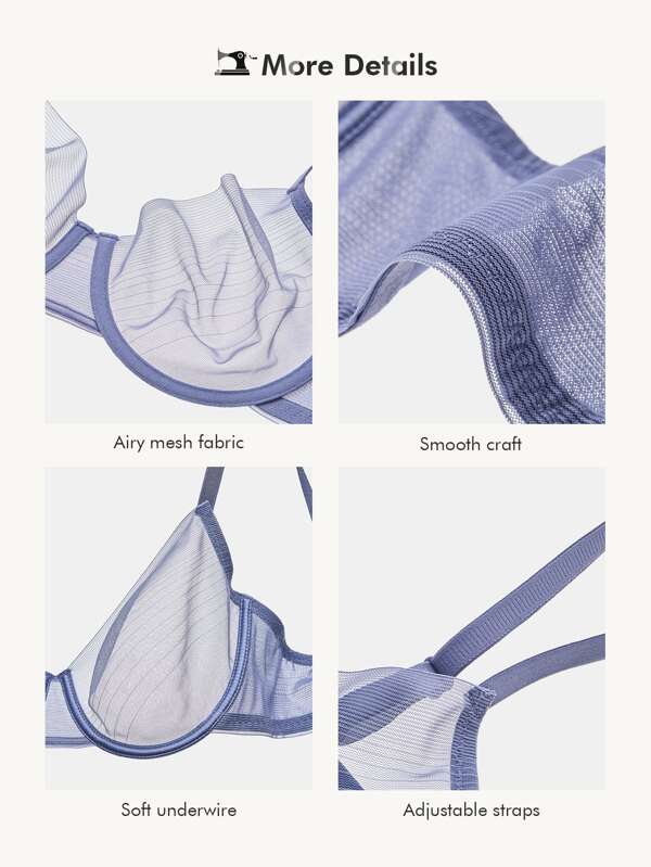 Luvlette Plunge Mesh Bra | SHEIN USA