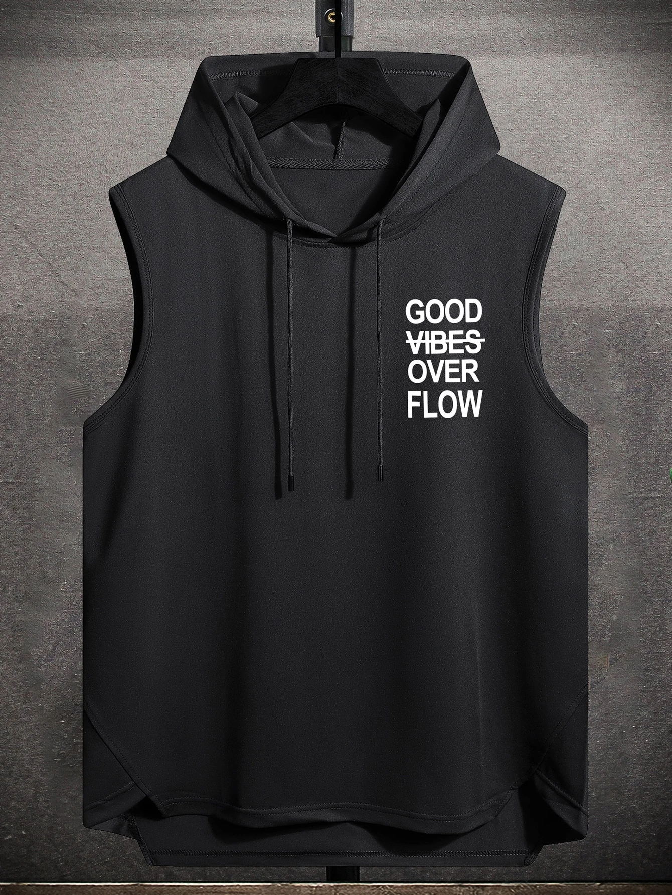 Manfinity Hombres Top Tank Con Estampado De Slogan Con Cordón Con