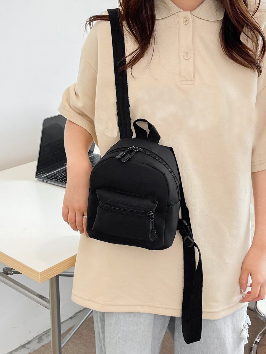 Mini Zip Front Classic Backpack | SHEIN USA