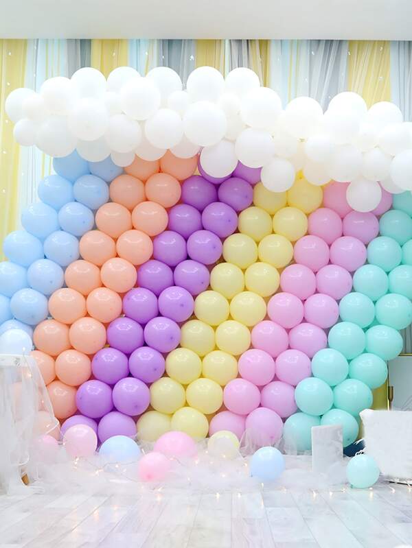160pcs Mixed Color Balloon, Modern Color Block Latex Decorative Balloon ...
