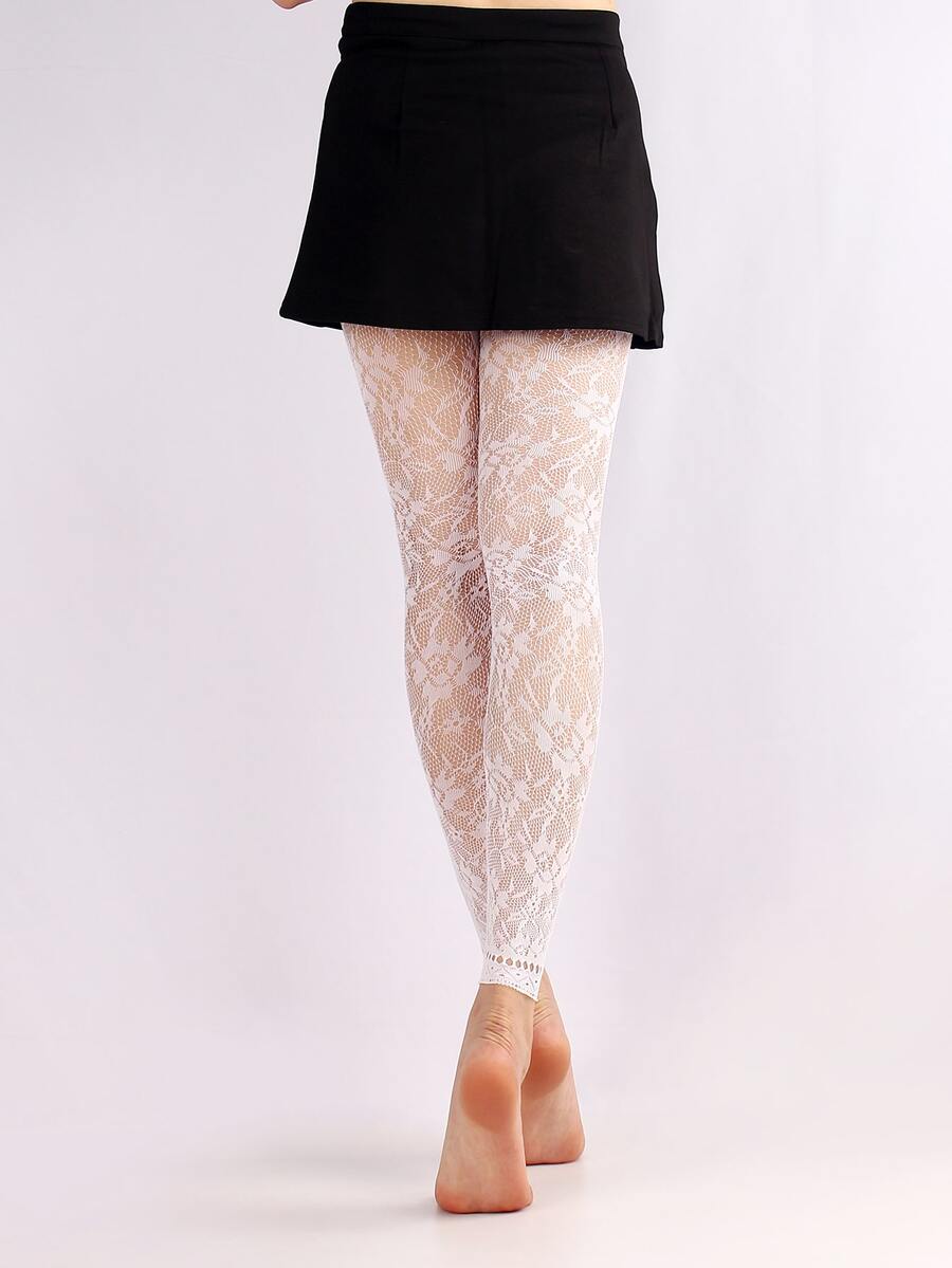 Floral Pattern Fishnet Tights | SHEIN USA