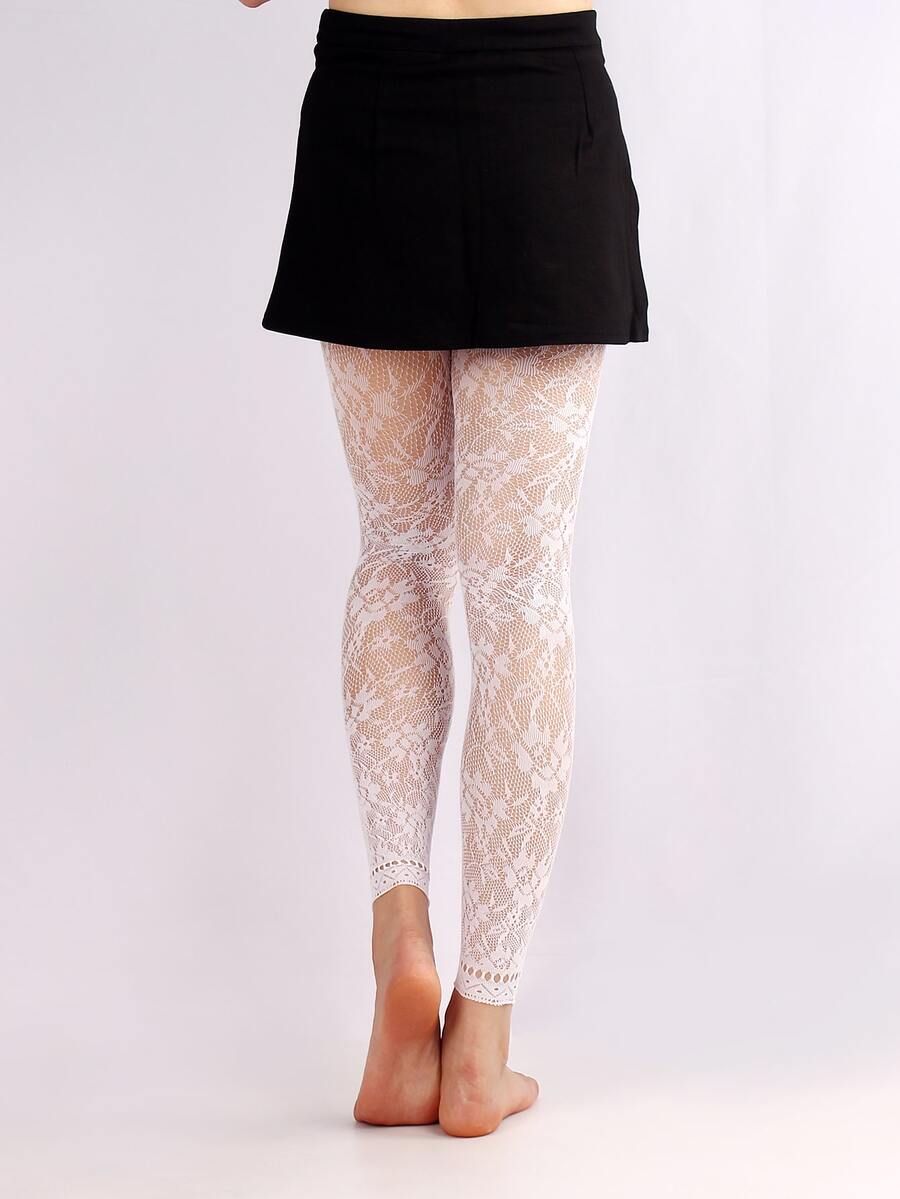 Floral Pattern Fishnet Tights | SHEIN USA
