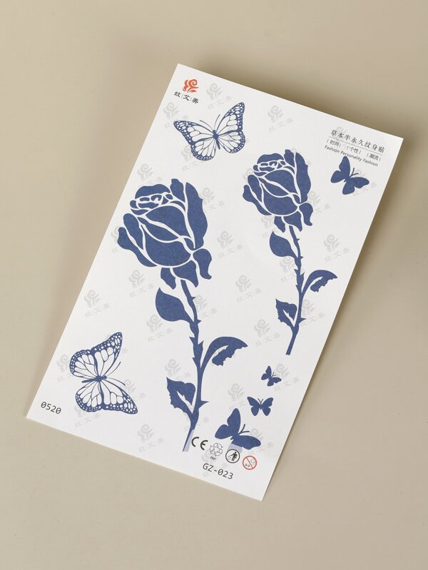 1sheet Flower Pattern Tattoo Sticker | SHEIN USA