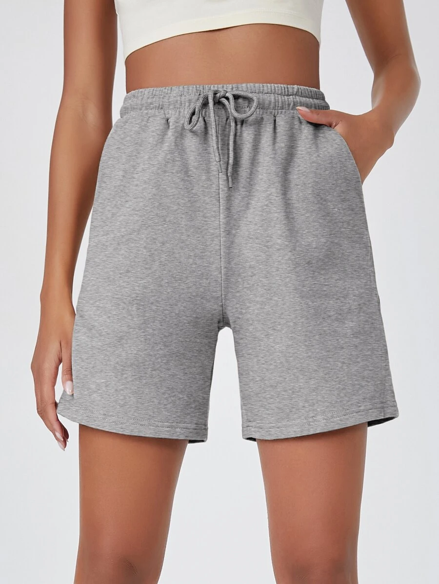 SHEIN BASICS Drawstring Pocket Track Shorts | SHEIN USA