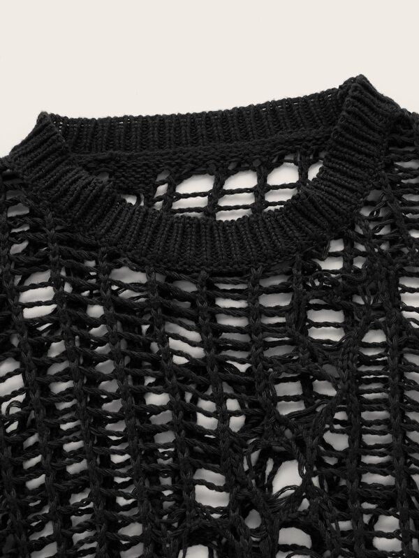 Is That The New Goth Solid Sheer Hollow Out Jumper ??| ROMWE UK