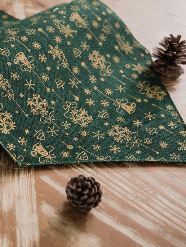 Christmas Bell Print Table Runner | SHEIN USA