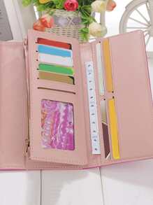 Neon Hot Pink Geometric Quilted Leather Long Wallet Checkbook Cover ...