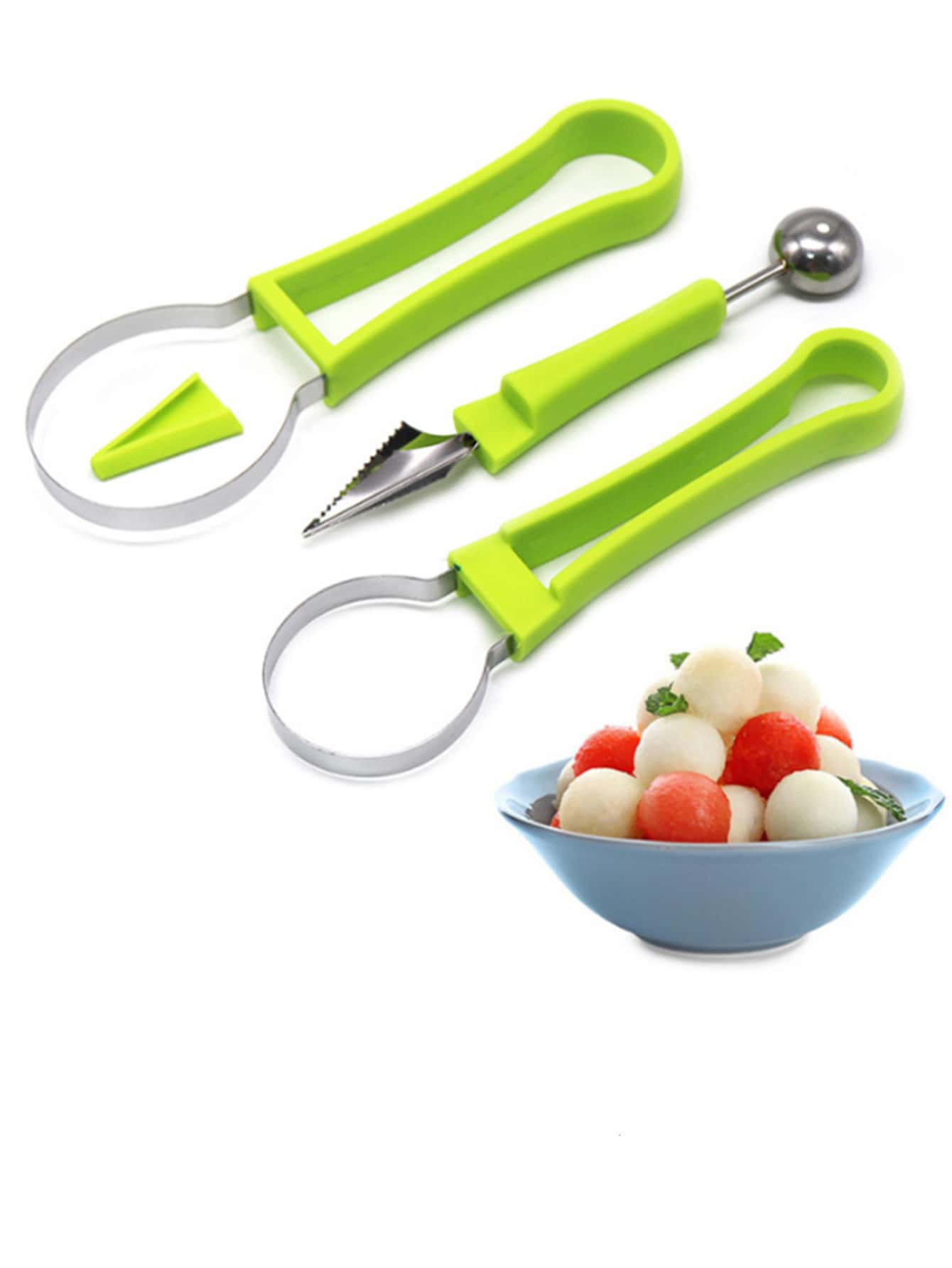 3pcs/set Stainless Steel Fruit Melon Baller, Professional 3 In 1 ...