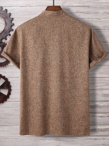 Manfinity Homme Men Solid Half Button Shirt | SHEIN USA