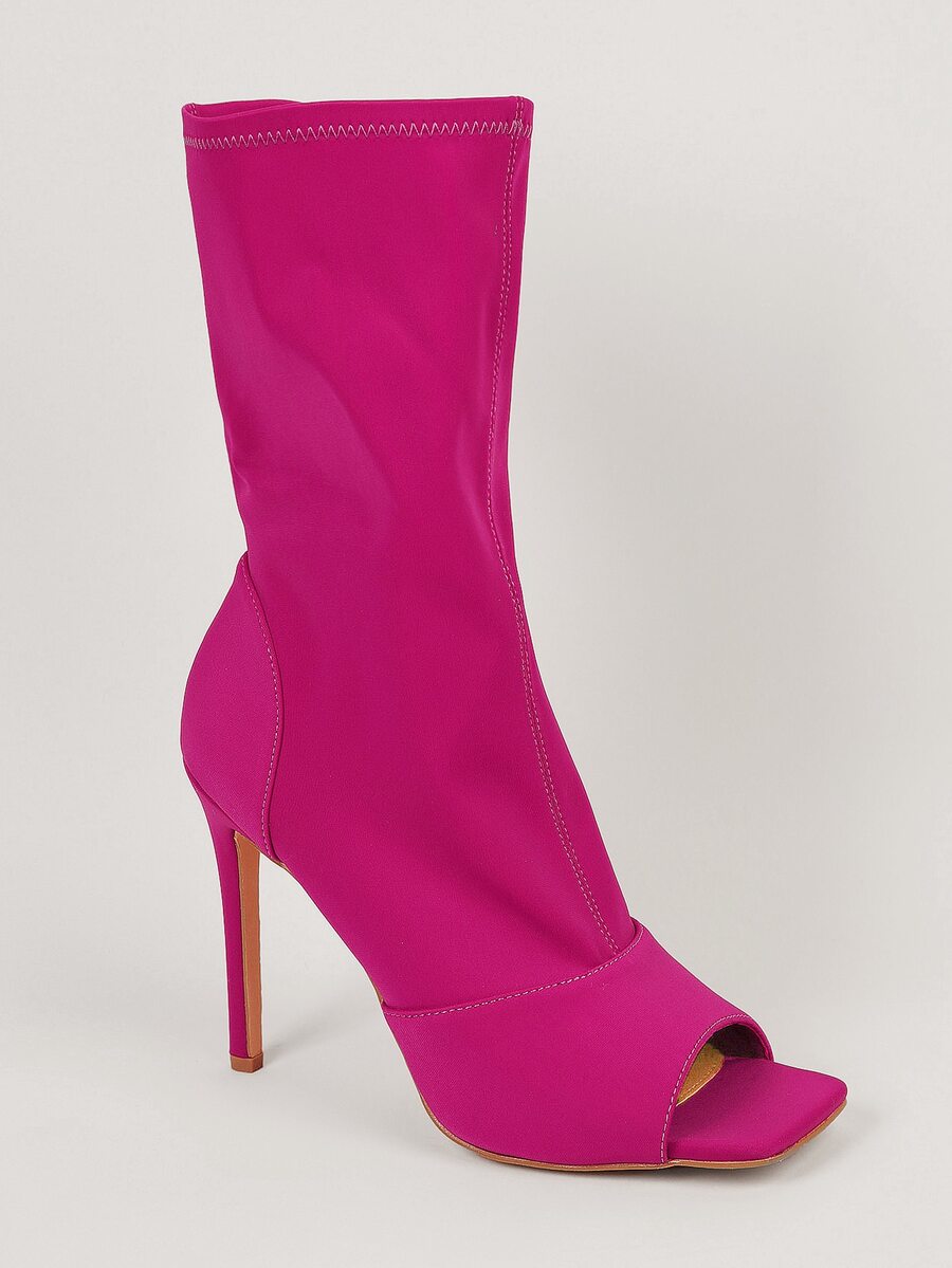 Peep Boo Toe High Heels Form Fitted Booties | SHEIN