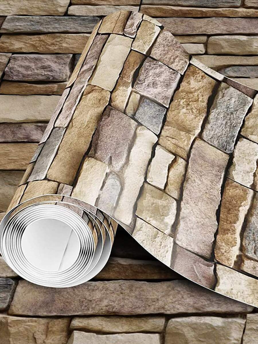 1pc Brick Pattern Self-Adhesive Wall Paper, Modern PVC Waterproof Wall ...