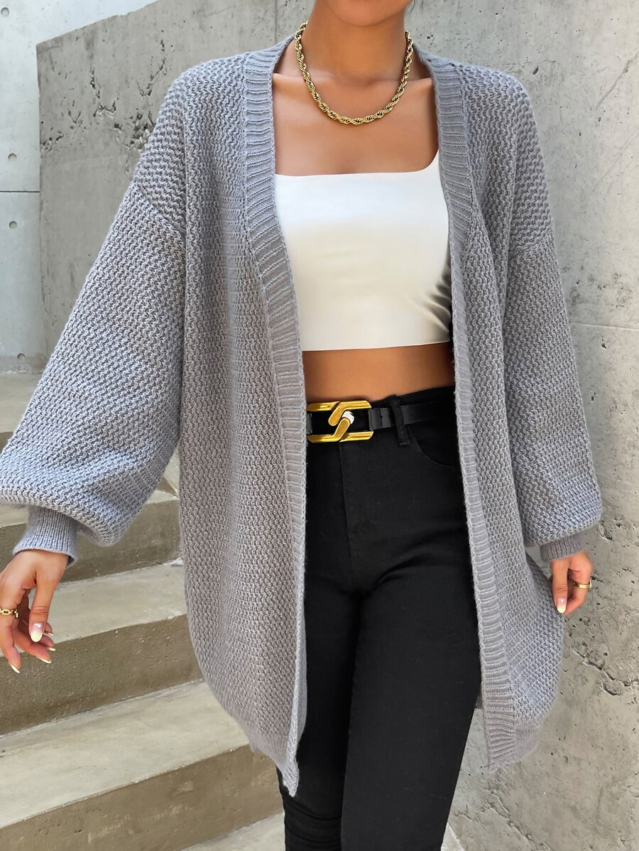 Open Front Drop Shoulder Cardigan | SHEIN USA