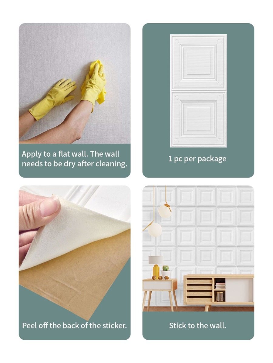 1pc Self-adhesive 3d Foam Wall Sticker, Thickened, Simple Modern Style ...