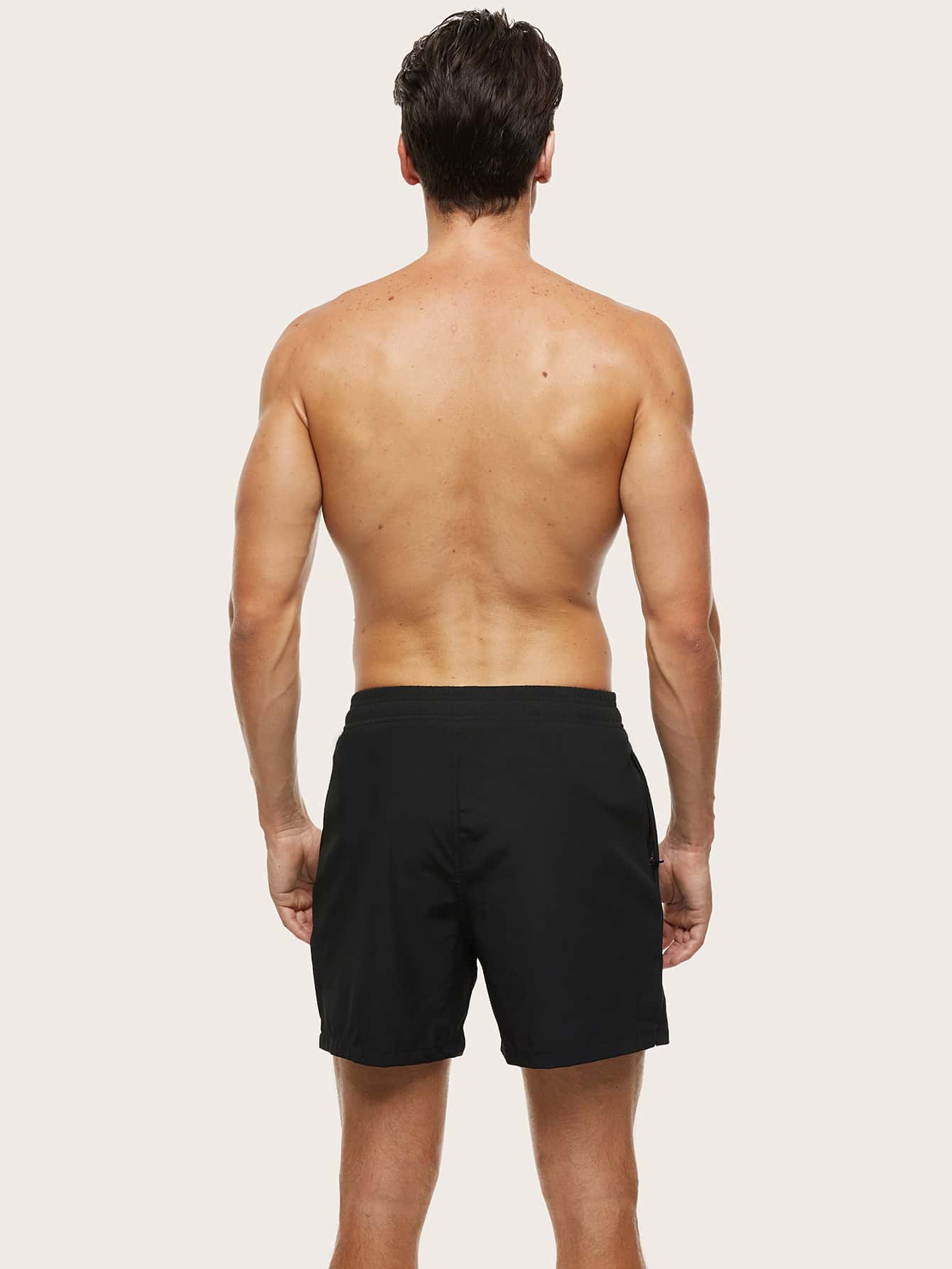 Manfinity Swimmode Men Zip Pocket Drawstring Waist Swim Trunks | SHEIN USA