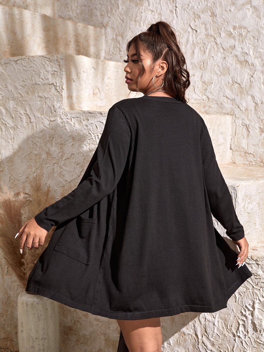 SHEIN LUNE Plus Size Rainbow Color Long Thin Cardigan (With Pockets ...
