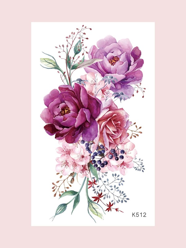 1sheet Floral Print Tattoo Sticker | SHEIN UK
