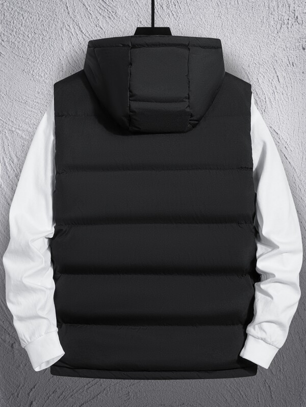Manfinity Hypemode Men 1pc Zipper Hooded Vest Puffer Coat | SHEIN UK