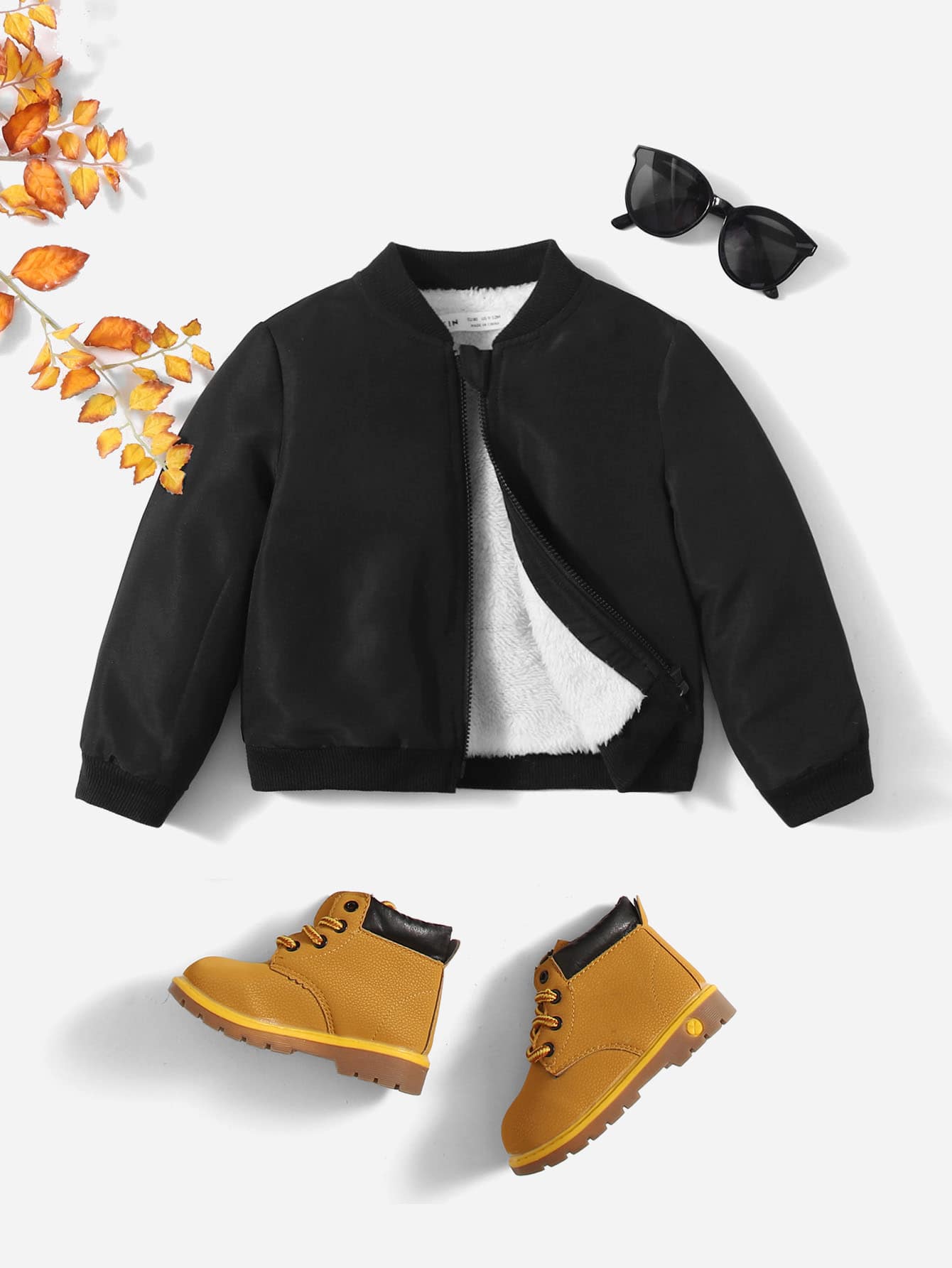 SHEIN Leap Crew Baby Boy Zip Up Bomber Jacket,In Fall/Winter | SHEIN USA