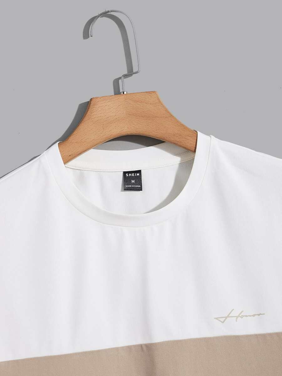 Manfinity Modomio Men T-Shirts Fit Crew Neck Short Sleeve Colorblock ...