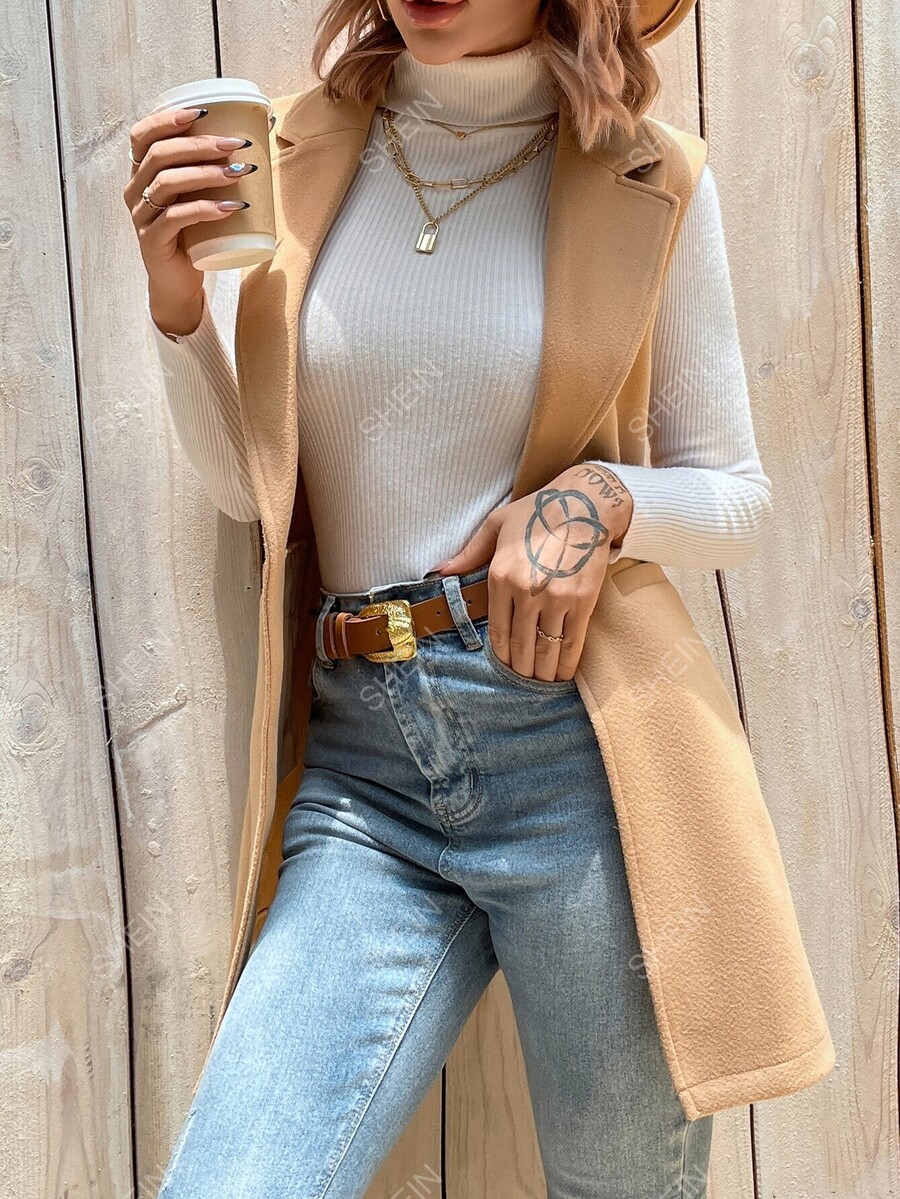 SHEIN BIZwear Single Button Vest Overcoat Workwear | SHEIN UK