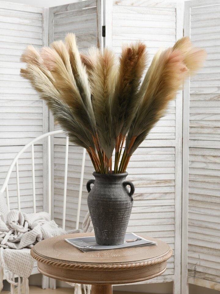 1pc Faux Pampas Grass Large Tall Fluffy Artificial Fake Flower Boho ...
