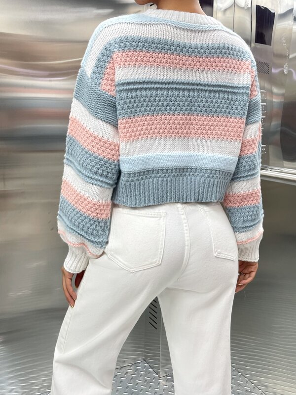 Shein Qutie Colorblock Drop Shoulder Sweater Shein Usa