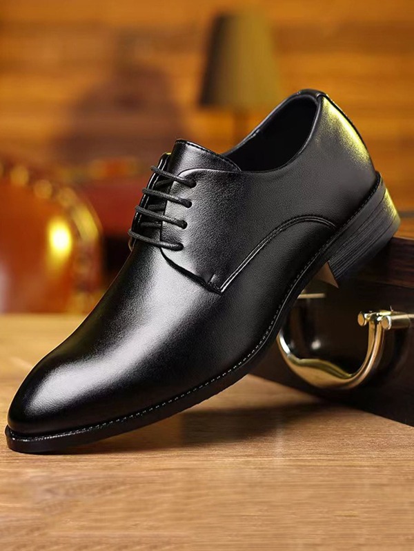 Men's Pointed Toe Whole Cut Wingtip Oxford Derby Style Whole-Cut Rubber ...