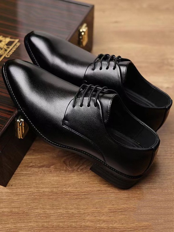 Men's Pointed Toe Whole Cut Wingtip Oxford Derby Style Whole-Cut Rubber ...