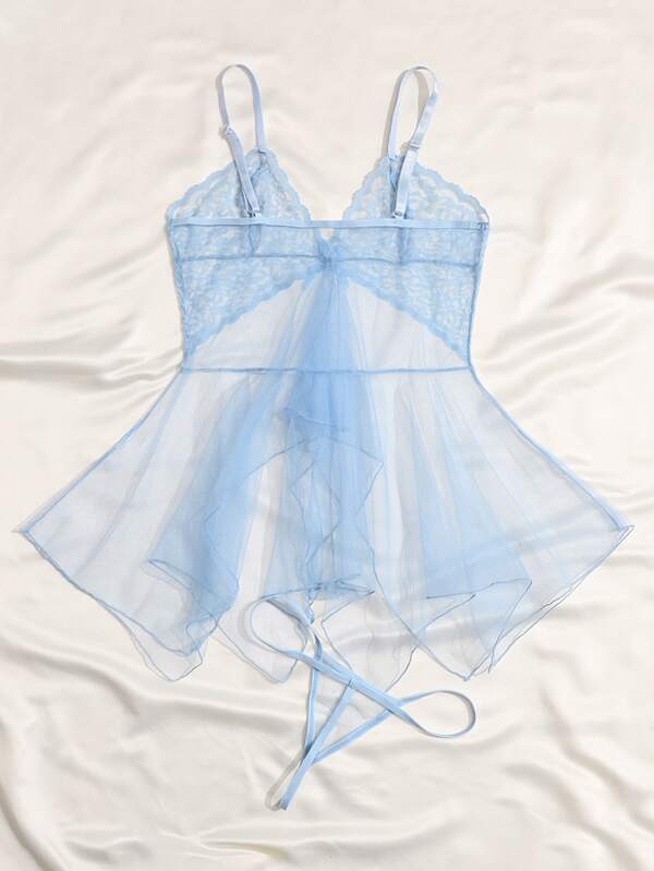 Slips con encaje en contraste de malla transparente con tanga | Moda de ...