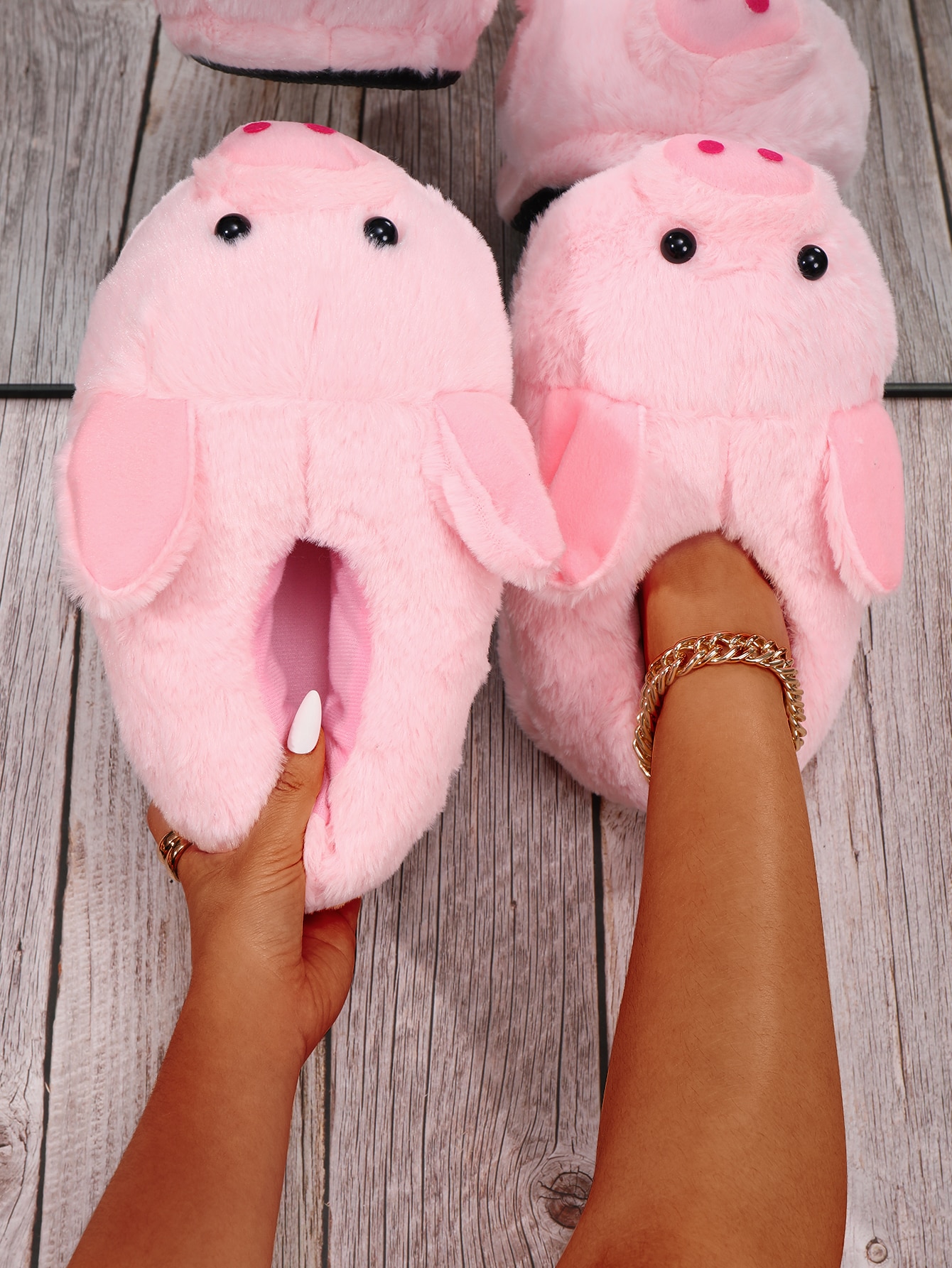 Cartoon Design Fuzzy Novelty Slippers