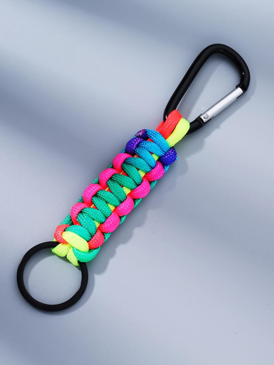 1 Women's Simple Colorful Ribbon Braided Key Chain Outdoor Survival ...