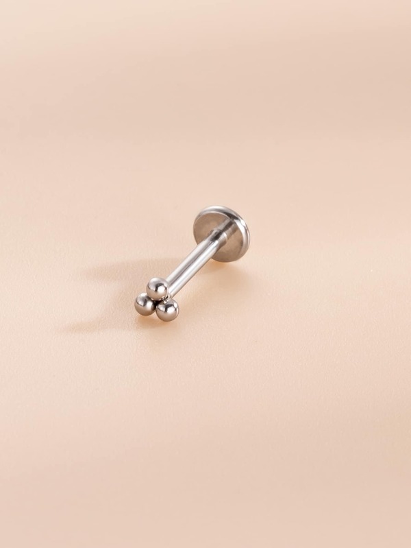 Fashionable Round Decor Labret Lip Ring Stainless Steel Punk Style For ...