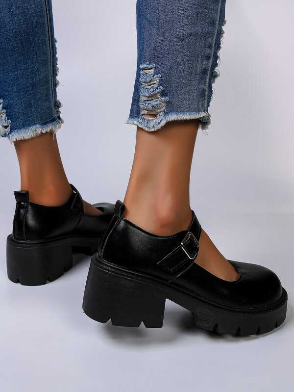 Buckle Decor Flatform Mary Jane Shoes | SHEIN USA
